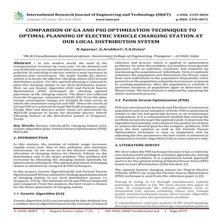 IRJET- Comparison of GA and PSO Optimization Techniques to Optimal ...