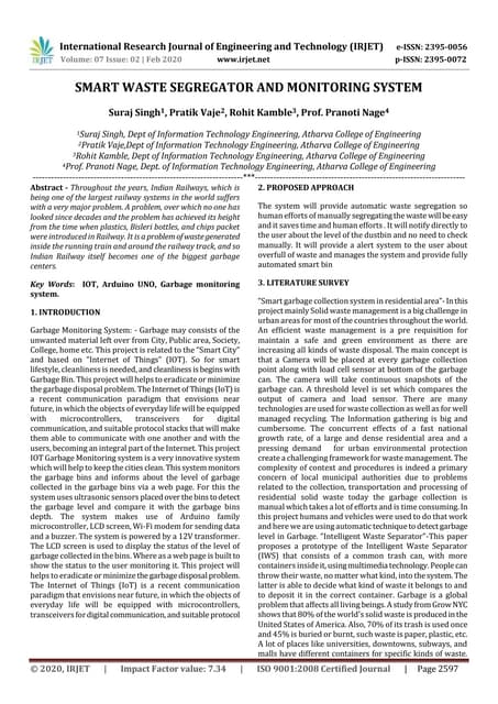 Smart Bin Waste Segregation | PDF