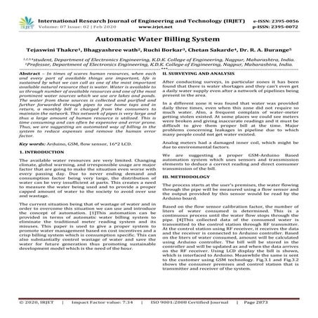 IRJET - Automatic Water Billing System | PDF | Internet of Things ...