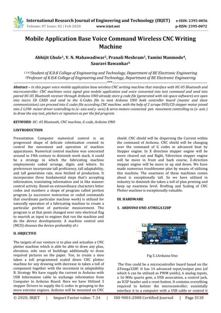 Irjet Mobile Application Base Voice Command Wireless Cnc Writing