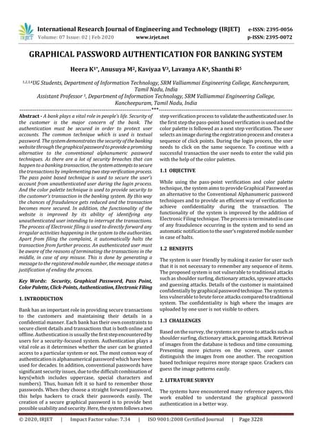 Irjet Graphical Password Authentication For Banking System Pdf
