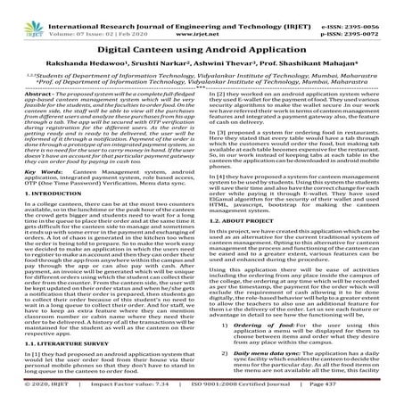IRJET- Digital Canteen using Android Application | PDF