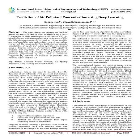 IRJET - Prediction of Air Pollutant Concentration using Deep Learning | PDF