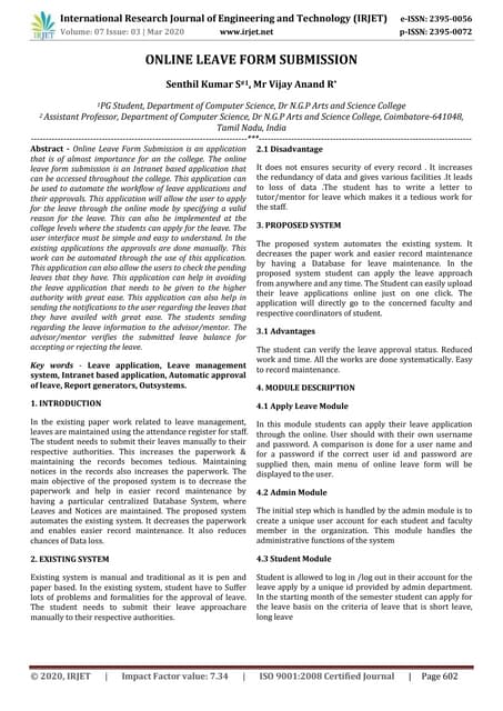 Leave management system | PPT | Computing | Technology & Computing