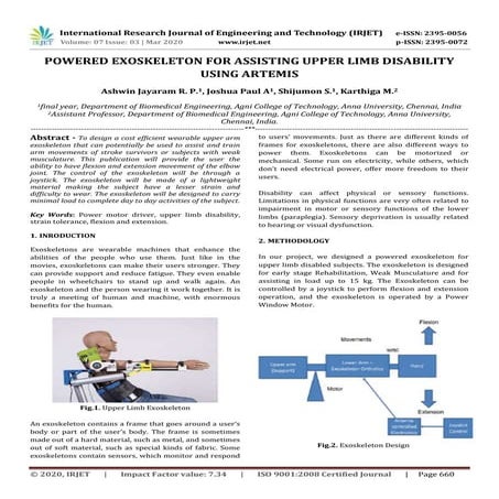 IRJET- Powered Exoskeleton for Assisting Upper Limb Disability using ...