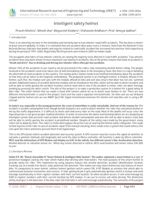 TITLE : SMART HELMET USING ARDUINO BY SUBASH | PPTX