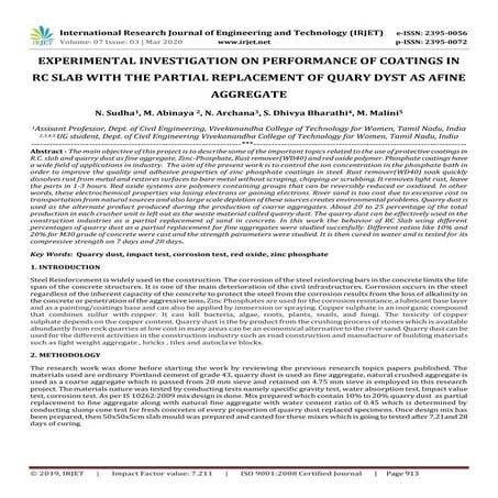 IRJET - Experimental Investigation on Performance of Coatings in RC Slab with the Partial ...