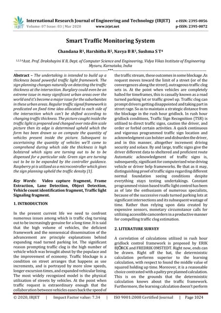 SMART CONTROL OF TRAFFIC LIGHT USING ARTIFICIAL INTELLIGENCE | PDF