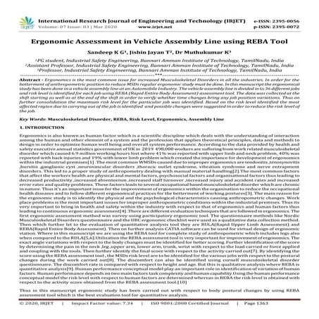 REBA - Rapid Entire Body Assessment | PDF