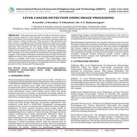 IRJET - Liver Cancer Detection using Image Processing | PDF