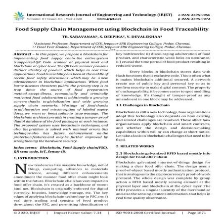 IRJET - Food Supply Chain Management using Blockchain in Food ...