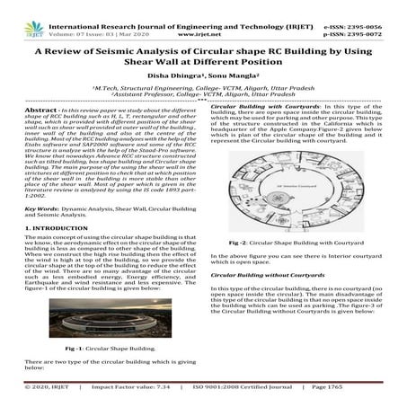 Optimization of Circular RC Frame Structure by Using Shear Wall at a ...