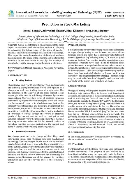 stock market prediction project powerpoint | PPTX