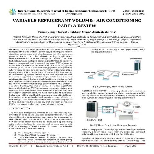 VARIABLE REFRIGERANT FLOW(VRF) ppt | PPTX