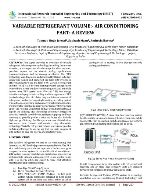 VARIABLE REFRIGERANT FLOW(VRF) ppt | PPTX