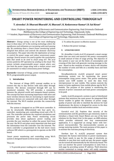 IoT Based Smart Energy Meter using Raspberry Pi and Arduino | PDF