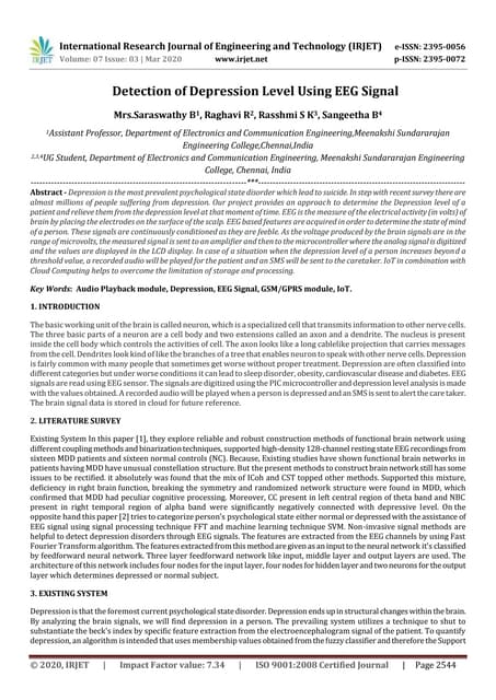 IRJET - Detection of Depression Level using EEG Signal | PDF IRJET - Detection of Depression Level using EEG Signal | PDF