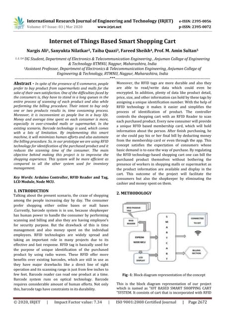 Smart shopping cart (using RFID) | PPTX