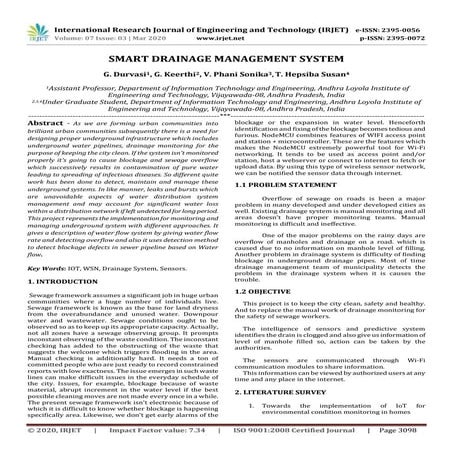 IRJET - Smart Drainage Management System | PDF
