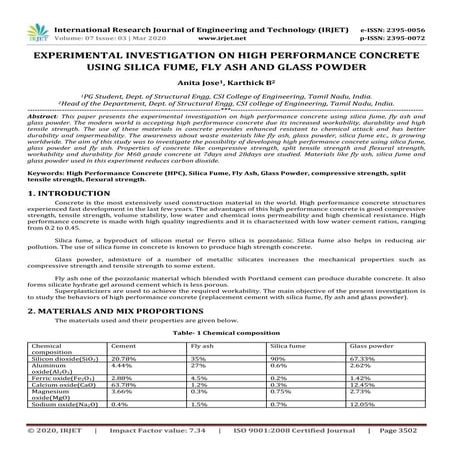 IRJET - Experimental Investigation on High Performance Concrete using ...