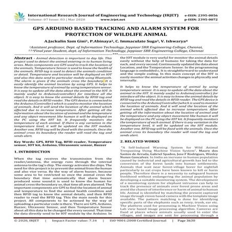 IRJET- GPS Arduino based Tracking and Alarm System for Protection of ...