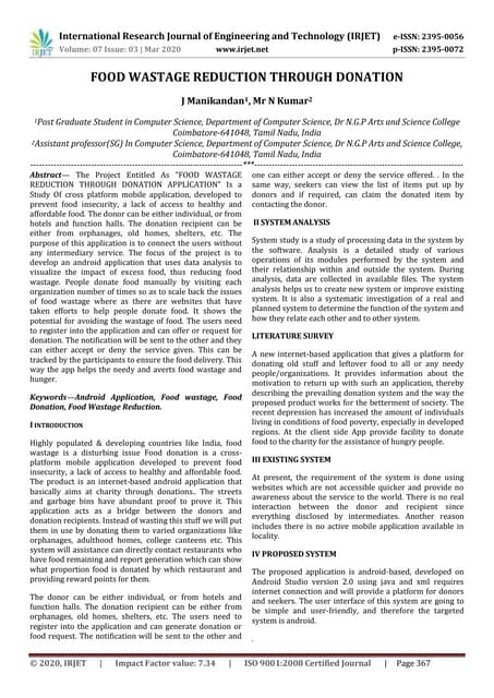 Food donation project report I | DOCX
