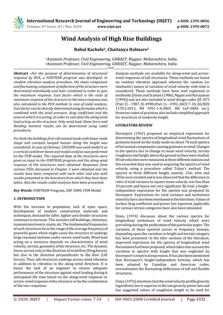 Dynamic Wind Analysis of High-Rise Building | PDF | Civil Engineering Industry | Industries