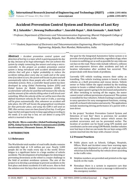 ACCIDENT DETECTION SYSTEM PPT | PPTX