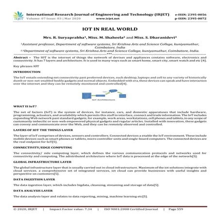 IRJET - IoT in Real World | PDF