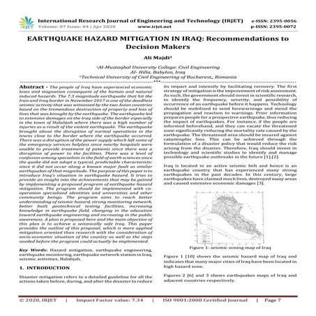 IRJET - Earthquake Hazard Mitigation in Iraq: Recommendations to ...