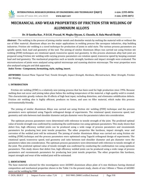 Experimental Analysis on TIG welding process parameters of SS304 By Using Taguchi Method | PDF