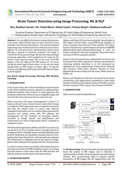 Survey On “brain Tumor Detection Using Deep Learning