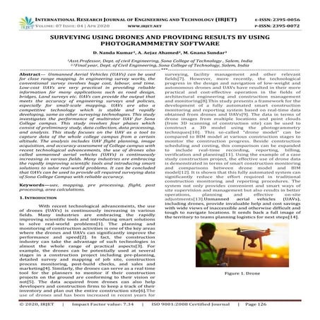 IRJET- Surveying using Drones and Providing Results by using Photogrammmetry Software | PDF ...