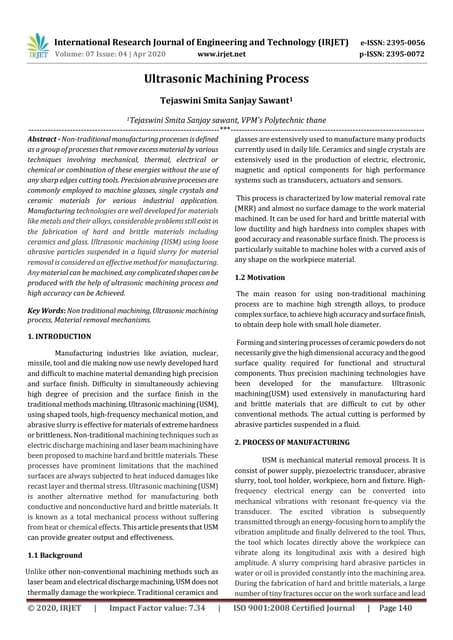 Ultrasonic machining process (USM) | PPTX | Physics | Science
