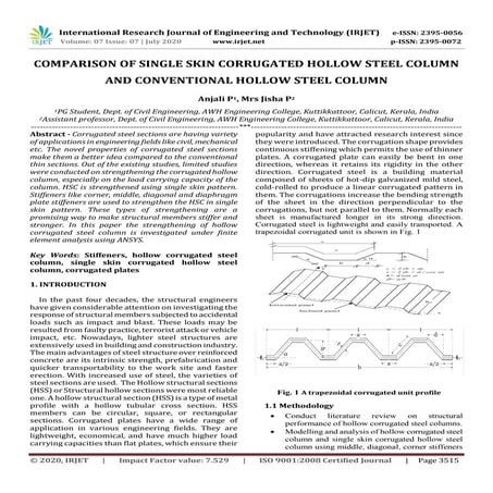 IRJET - Comparison of Single Skin Corrugated Hollow Steel Column and ...