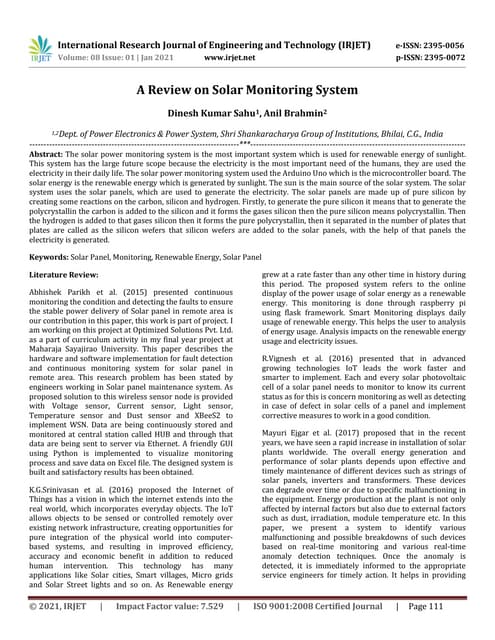 CIEC16_PPT_Iot Based Smart Solar Monitoring | PPTX