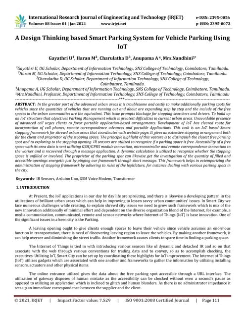 SMART CAR-PARKING SYSTEM USING IOT | PPTX