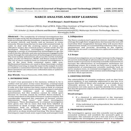 NARCO ANALYSIS AND DEEP LEARNING | PDF | Substance Abuse | Diseases and ...