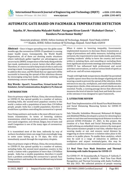 Face mask detection using deep learning on NVIDIA Jetson Nano | PDF