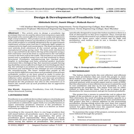 Design & Development of Prosthetic Leg | PDF