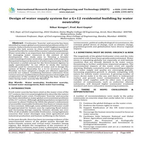 Design of water supply system for a G+12 residential building by water ...