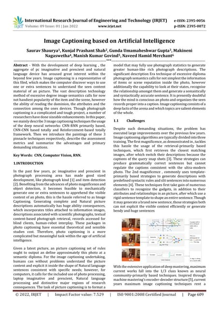 image caption generation using deep learning | PPTX