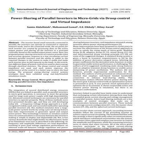 Power-Sharing of Parallel Inverters in Micro-Grids via Droop control ...