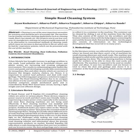 Simple Road Cleaning System | PDF