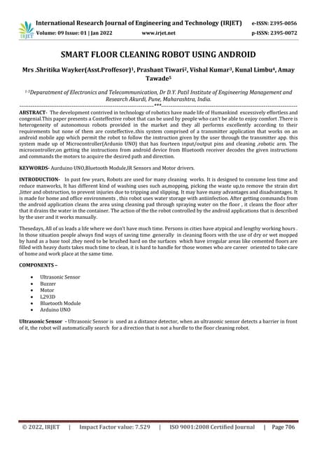 arduino based automatic vaccum cleaner to reduce human efforts | PPTX