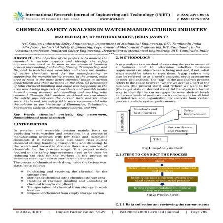 CHEMICAL SAFETY ANALYSIS IN WATCH MANUFACTURING INDUSTRY | PDF