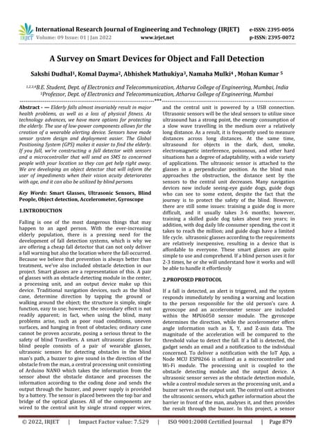 Final Year Project Presentation for blind smart glasses.pptx | Eye and ...