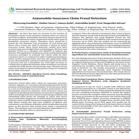 Automobile Insurance Claim Fraud Detection | PDF