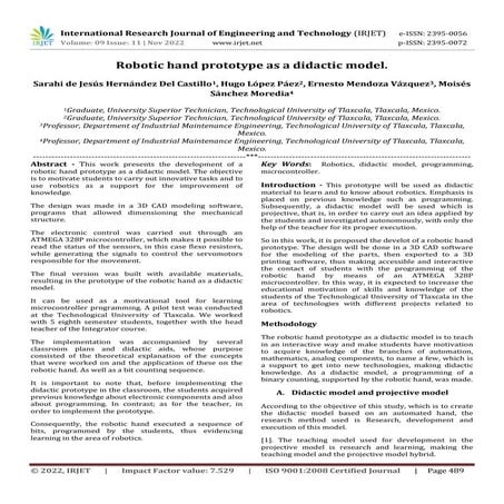 Robotic hand prototype as a didactic model. | PDF