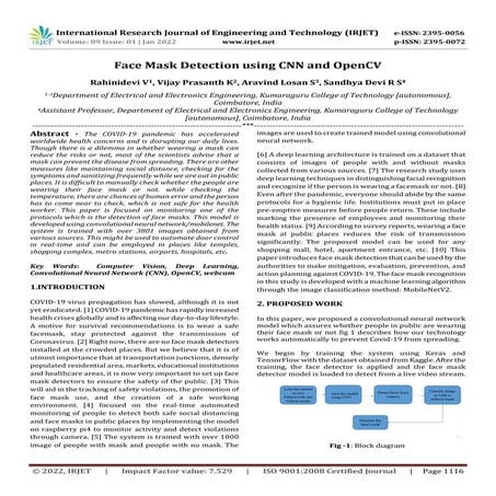 Face Mask Detection using CNN and OpenCV | PDF | Infectious Diseases | Diseases and Conditions